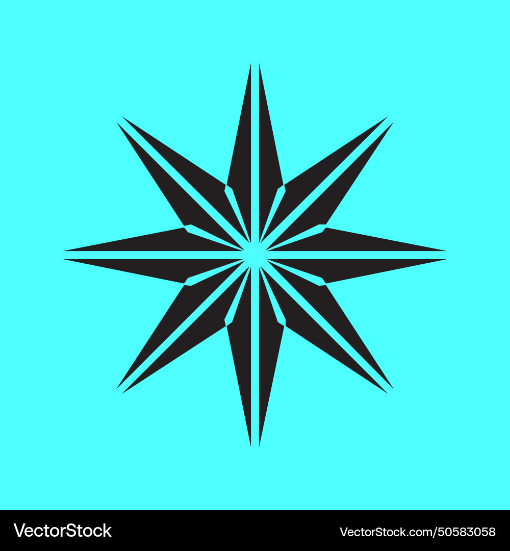Black and white compass Royalty Free Vector Image