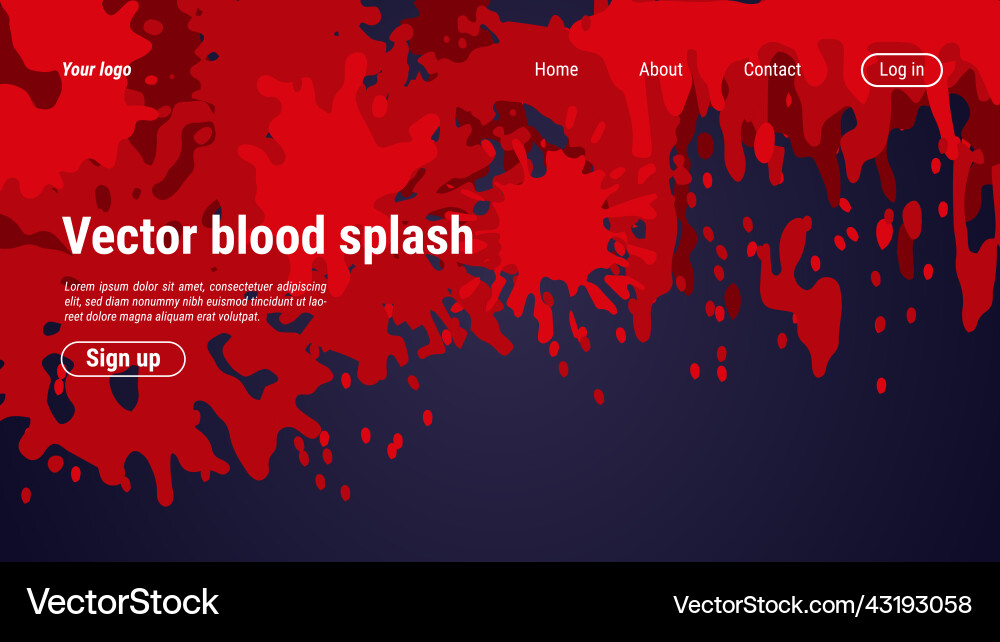 Blood splash background smear spatter from corner Vector Image