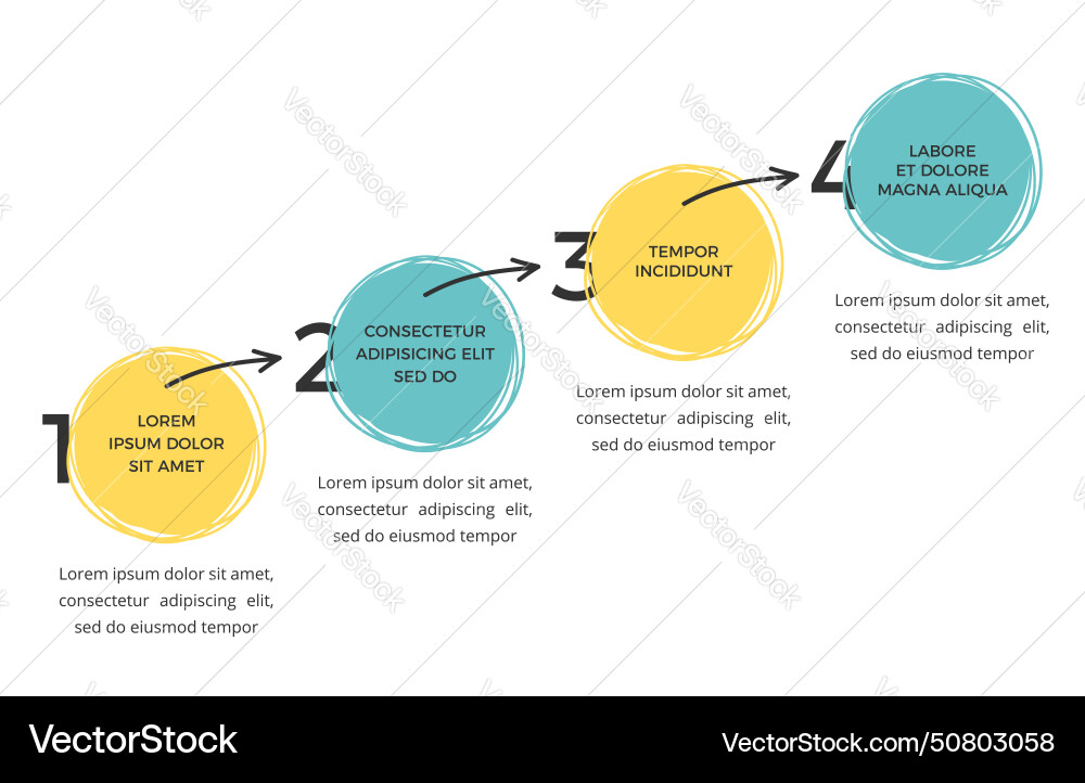 Infographic template with 4 circles Royalty Free Vector
