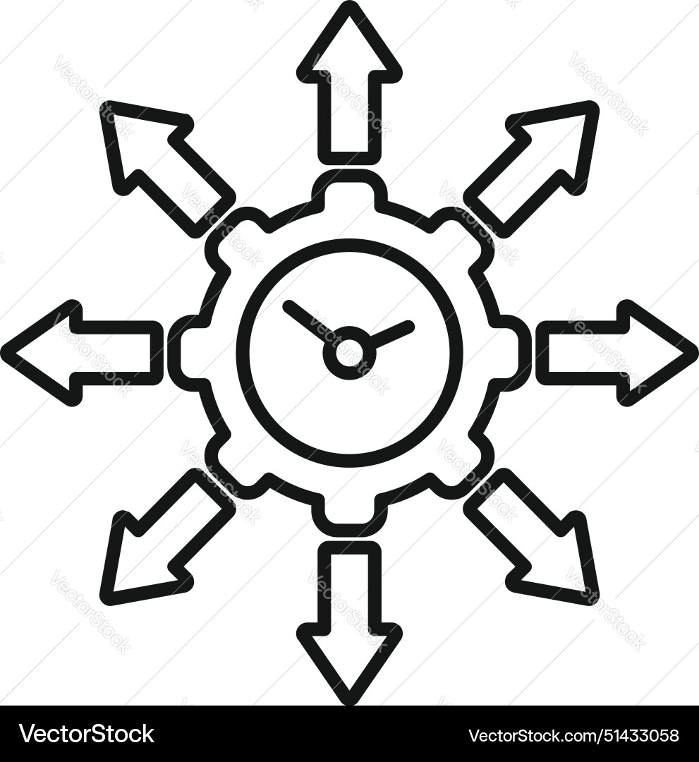 Time management concept icon with arrows Vector Image