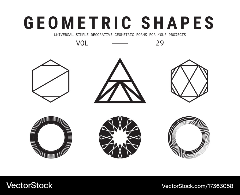 Universal geometric shapes set Royalty Free Vector Image