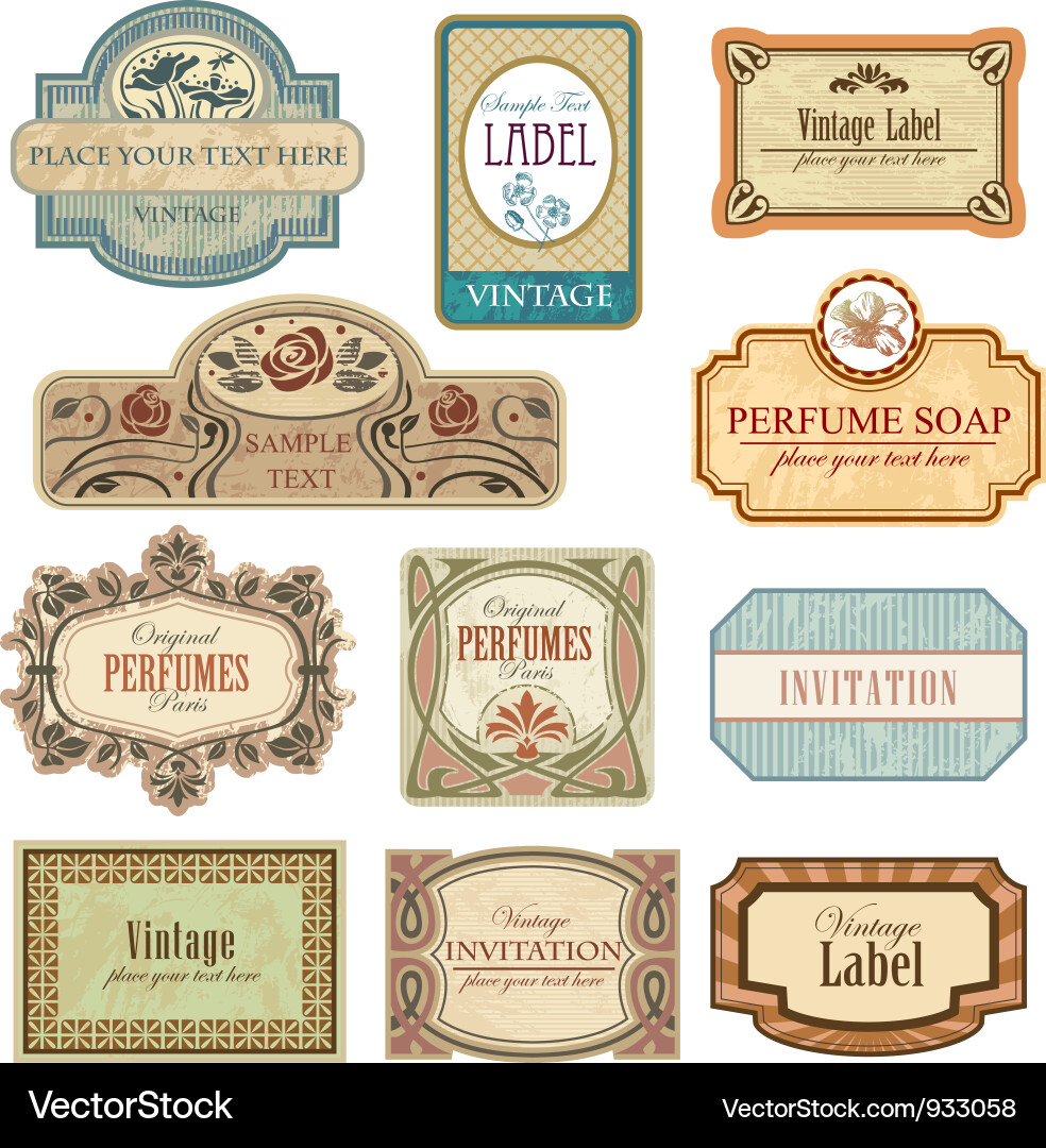 Vintage Ornate Labels Royalty Free Vector Image