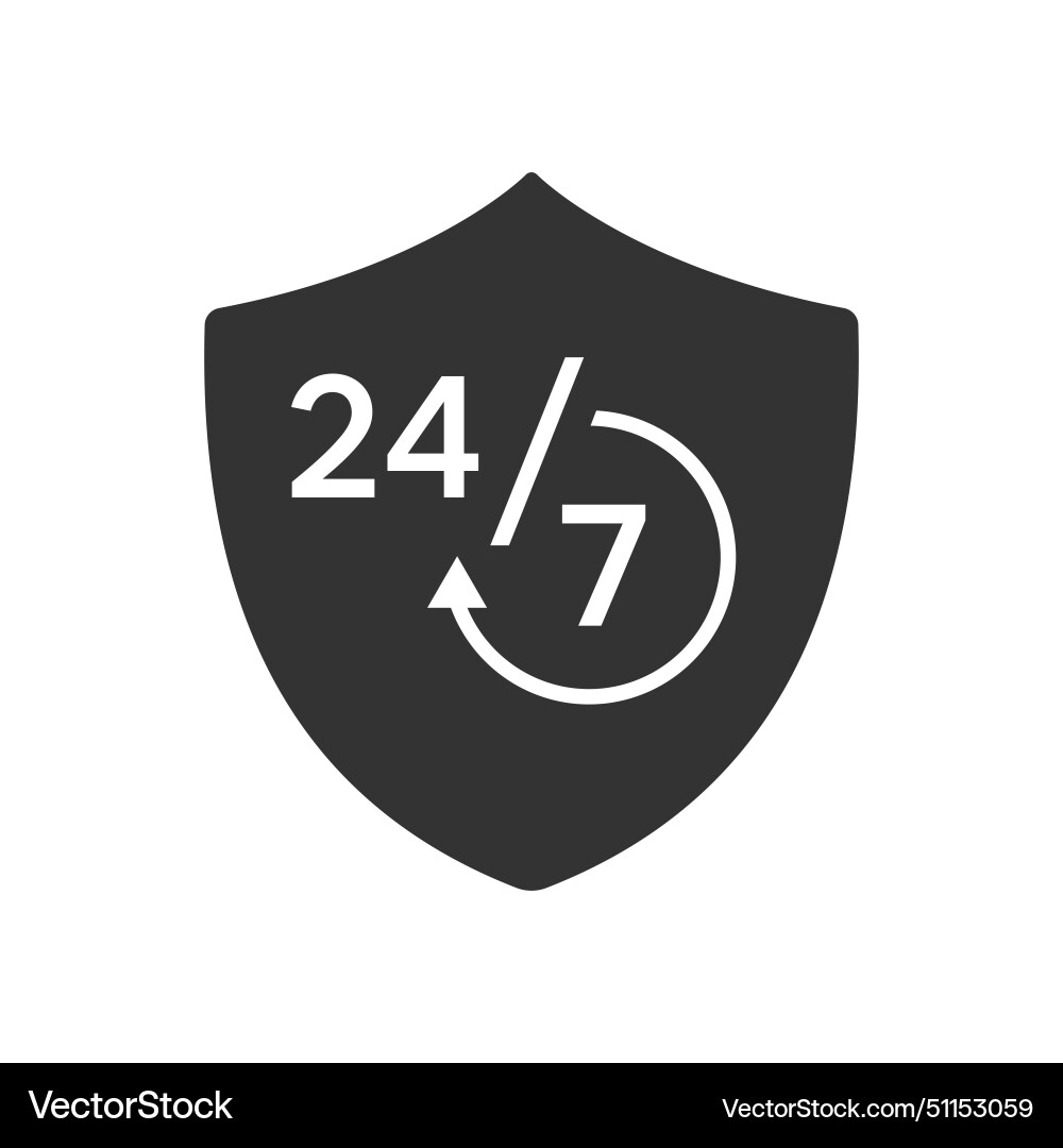 All day protection shield or or all time security Vector Image