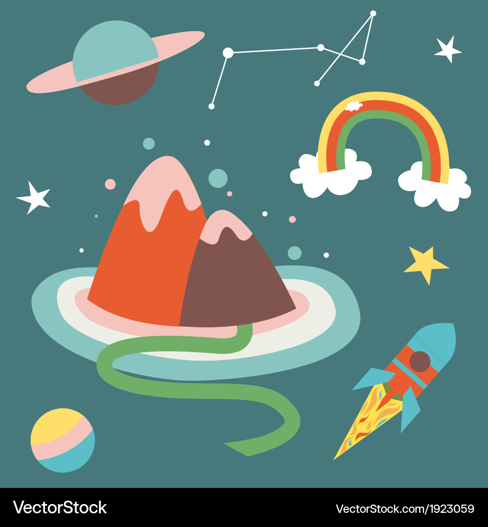 Cosmos cartoon Royalty Free Vector Image - VectorStock