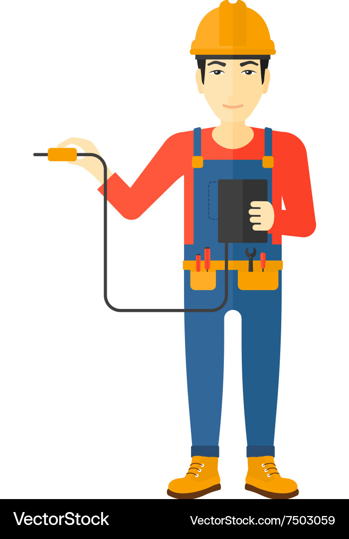 Electrician with electrical equipment Royalty Free Vector