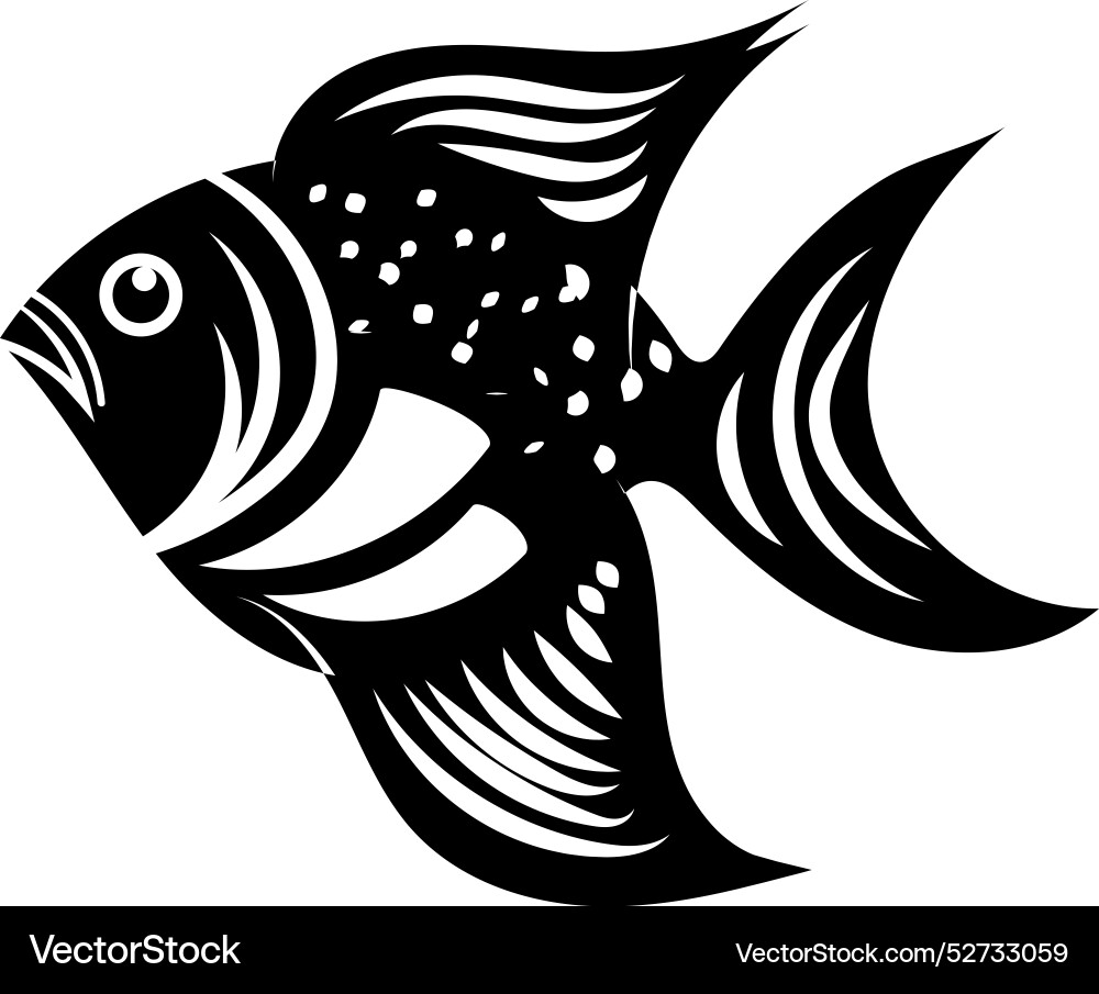 Fish collection silhouette trendy design Vector Image