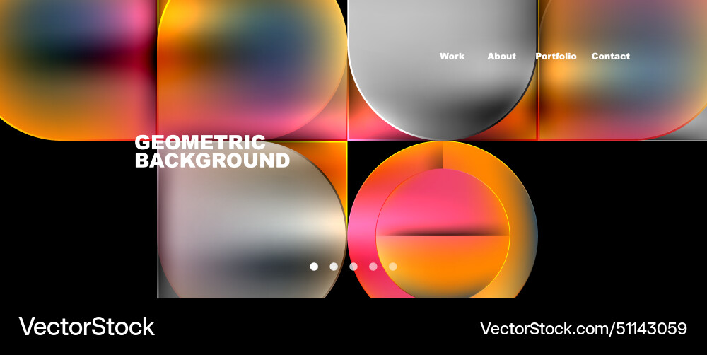 Geometric abstract glassmorphism with circles and Vector Image