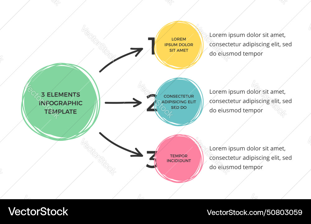 Infographic template with 3 elements Royalty Free Vector