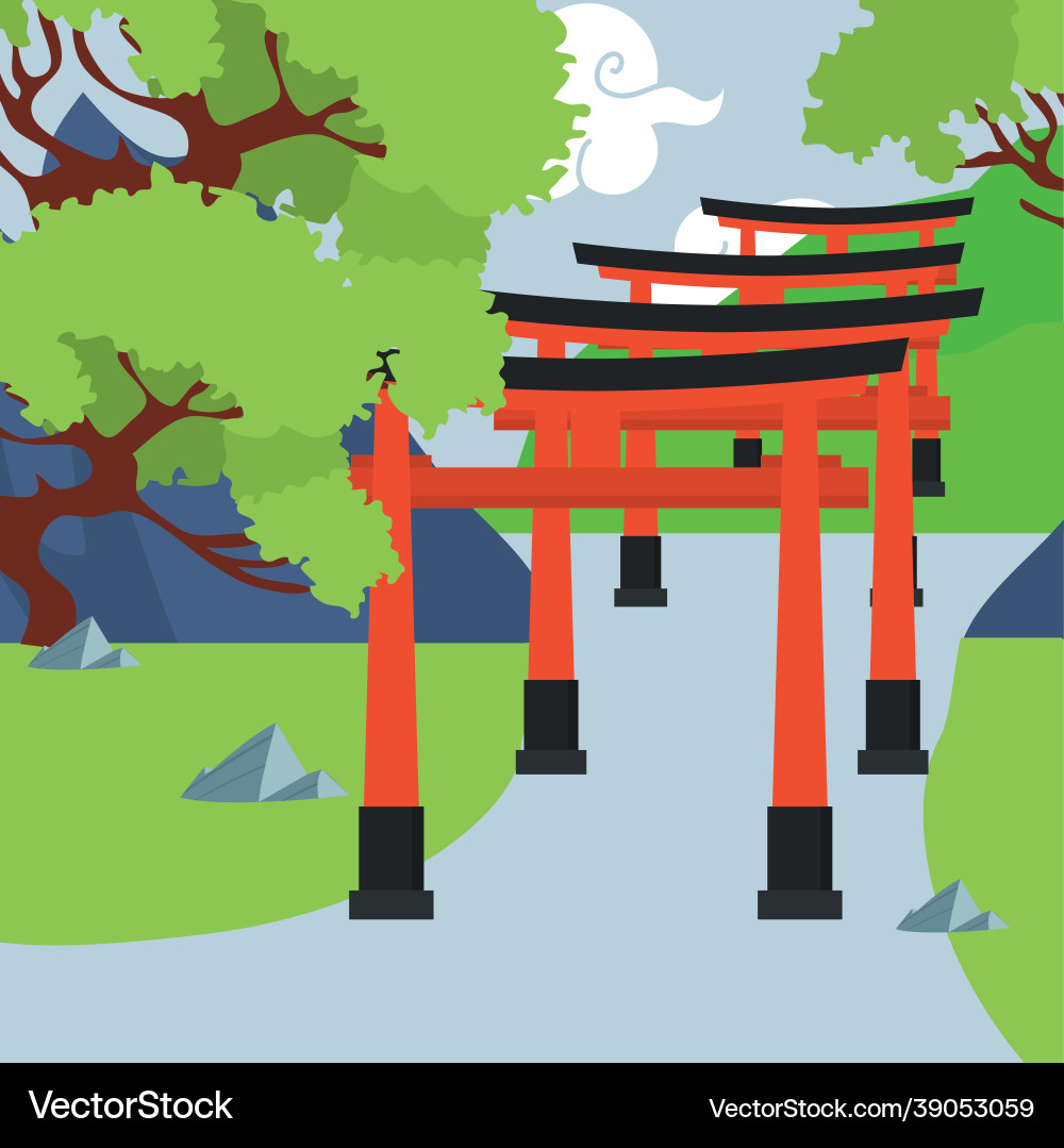 Japanese torii gate Royalty Free Vector Image - VectorStock