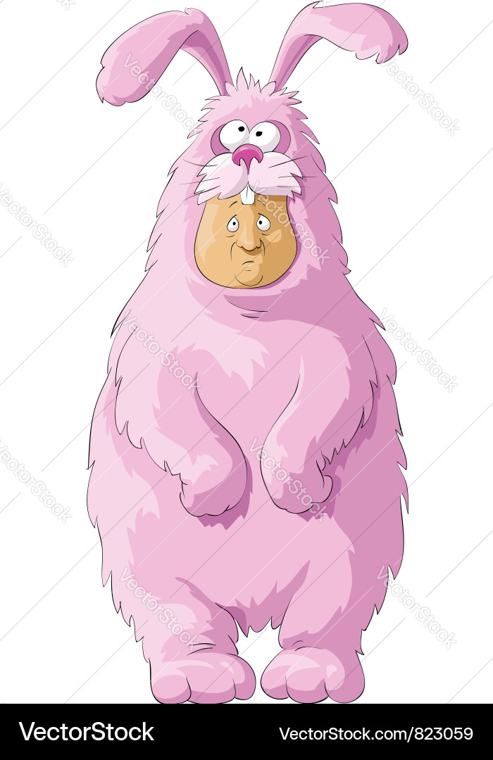 Pink bunny Royalty Free Vector Image - VectorStock