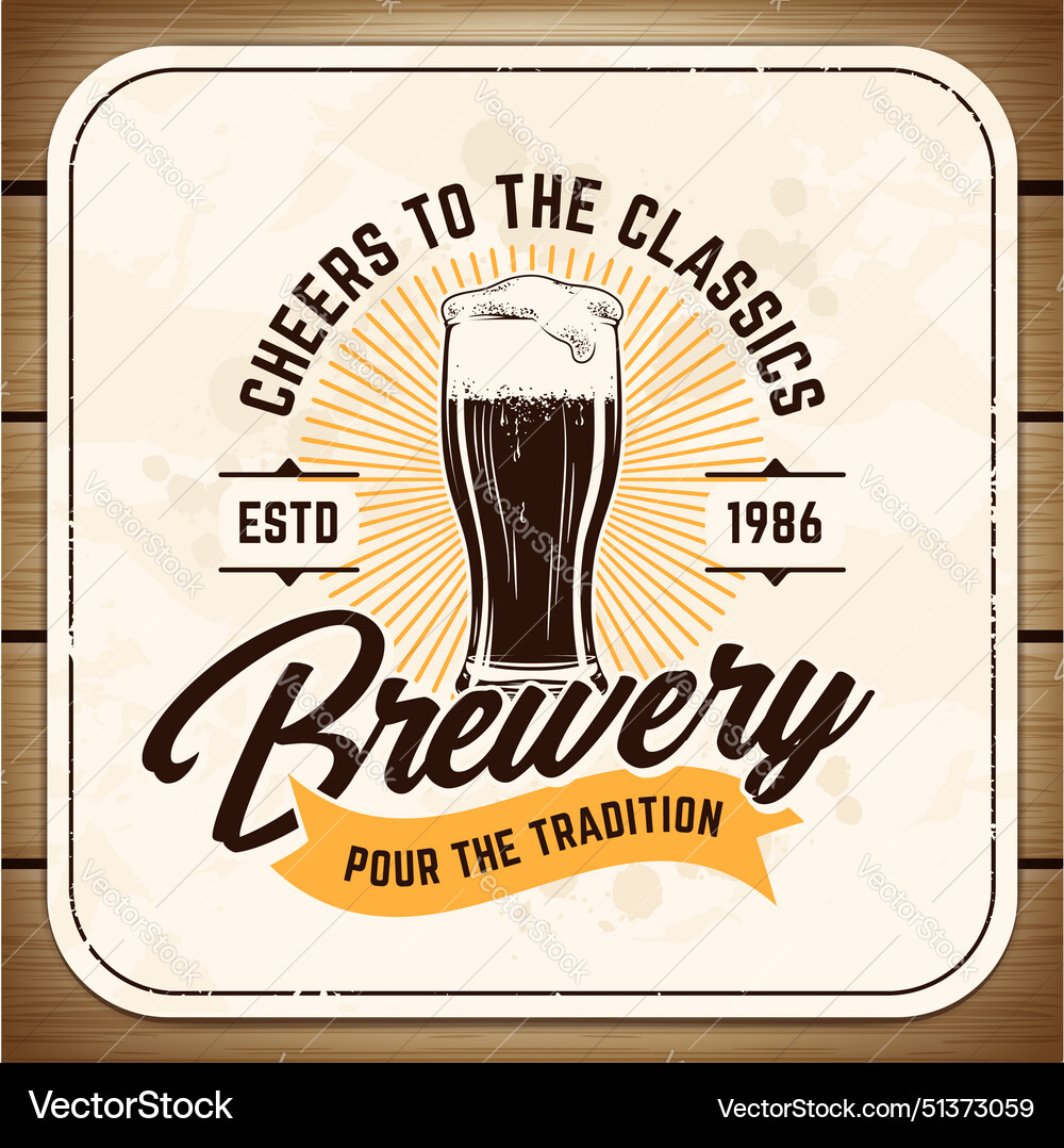 Retro style beer emblem Royalty Free Vector Image