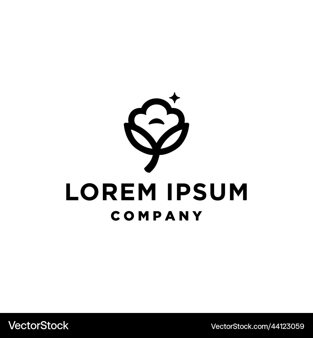 Simple cotton flower logo icon design Royalty Free Vector