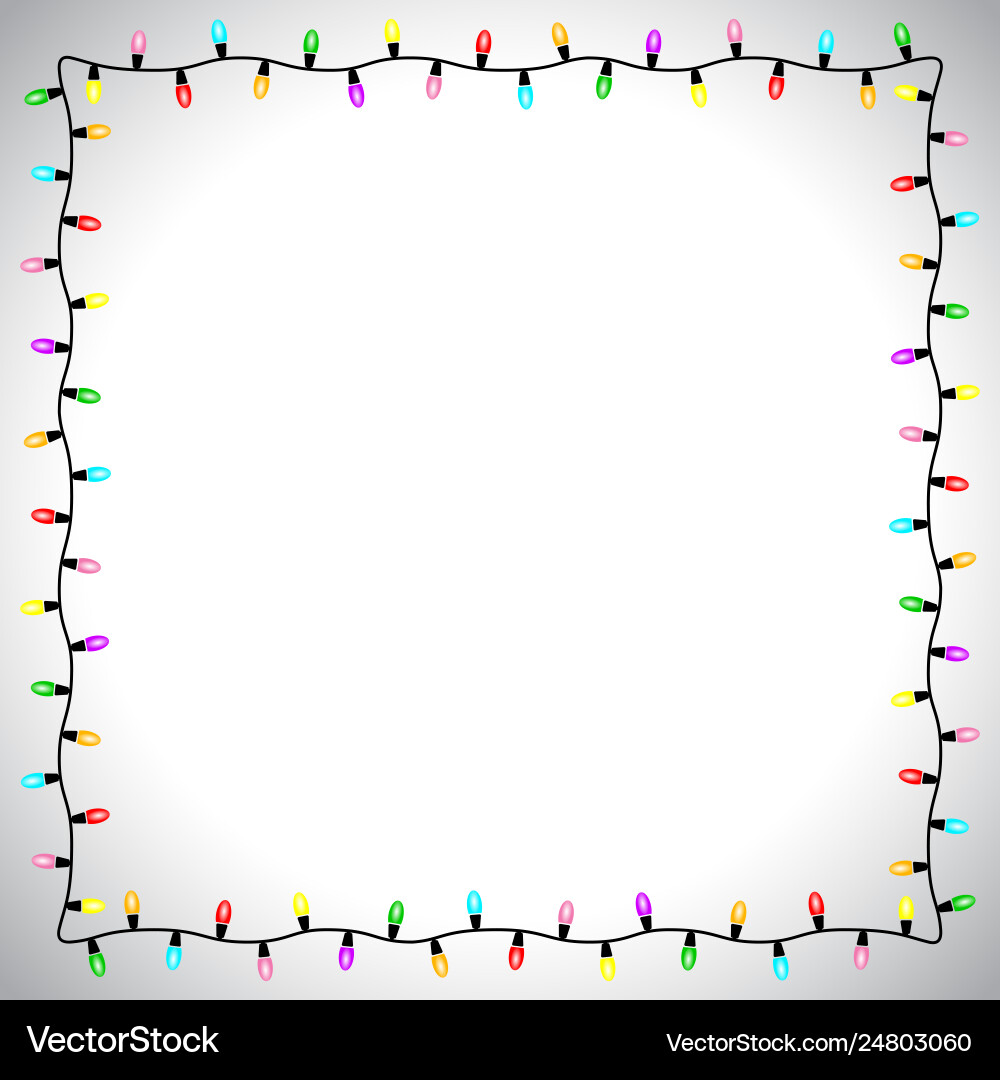 Colourful light bulbs border Royalty Free Vector Image