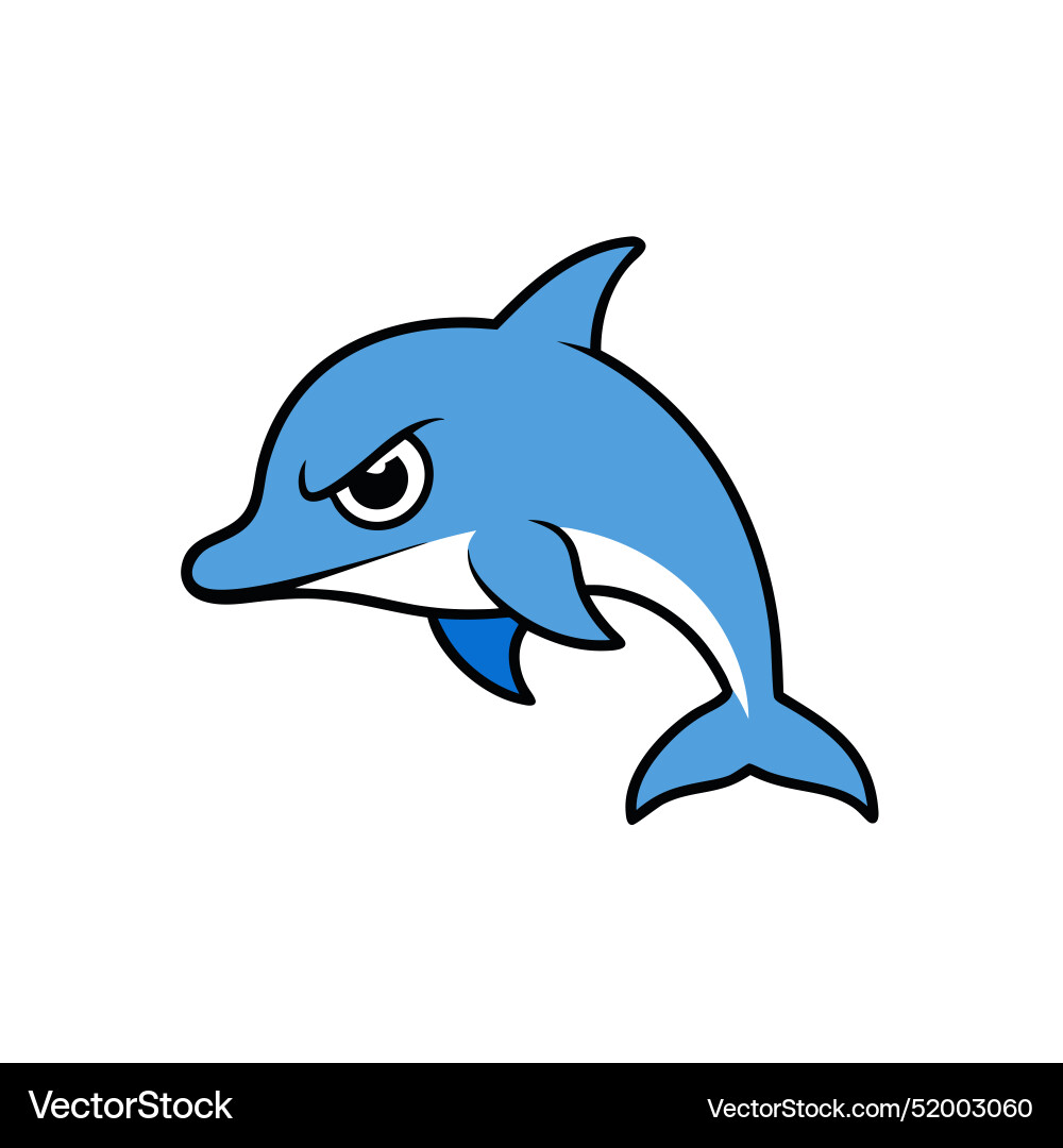 Common dolphin angry icon Royalty Free Vector Image