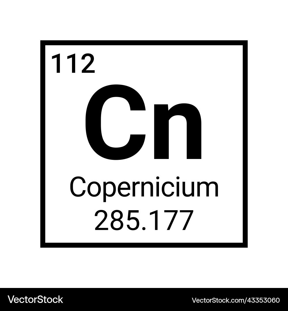 Copernicium science table atomic element symbol Vector Image