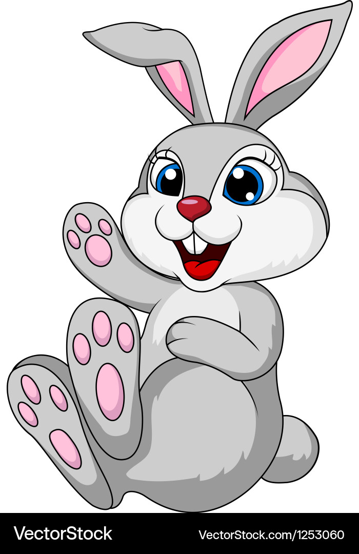 Cute rabbit bunny sitting Royalty Free Vector Image