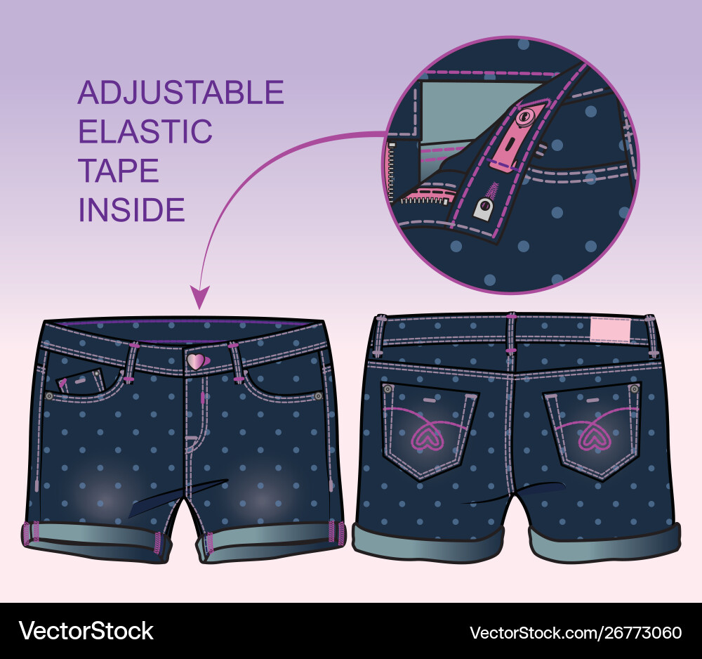 Denim shorts Royalty Free Vector Image - VectorStock