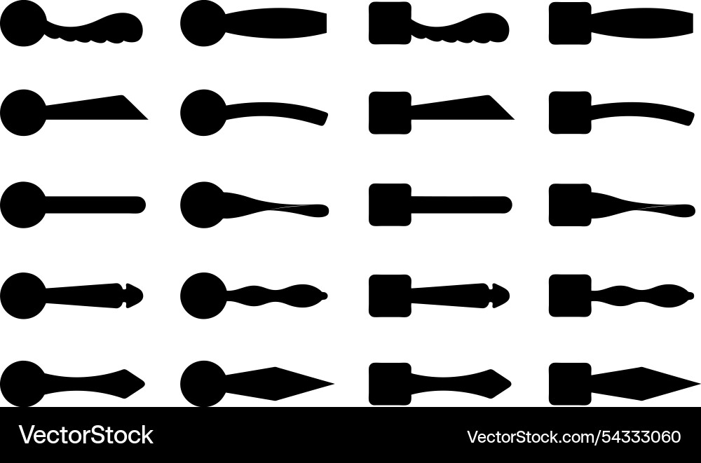 Different door knobs Royalty Free Vector Image