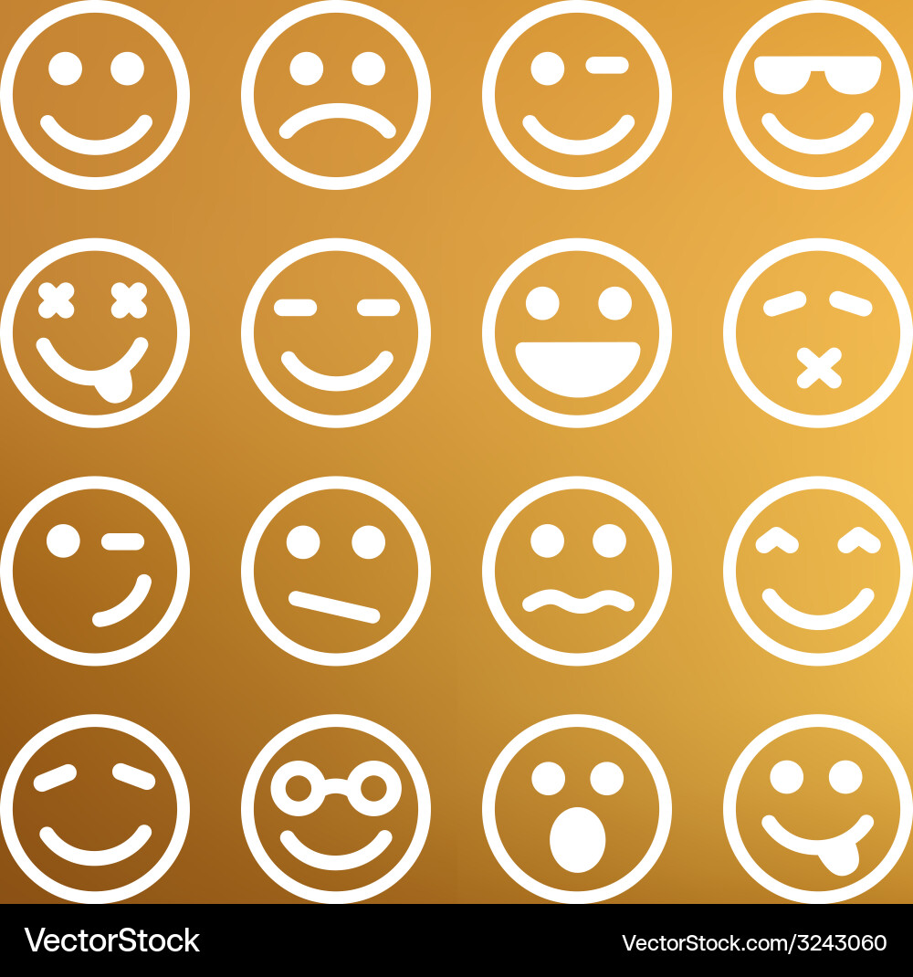 Flat smiley icons Royalty Free Vector Image - VectorStock