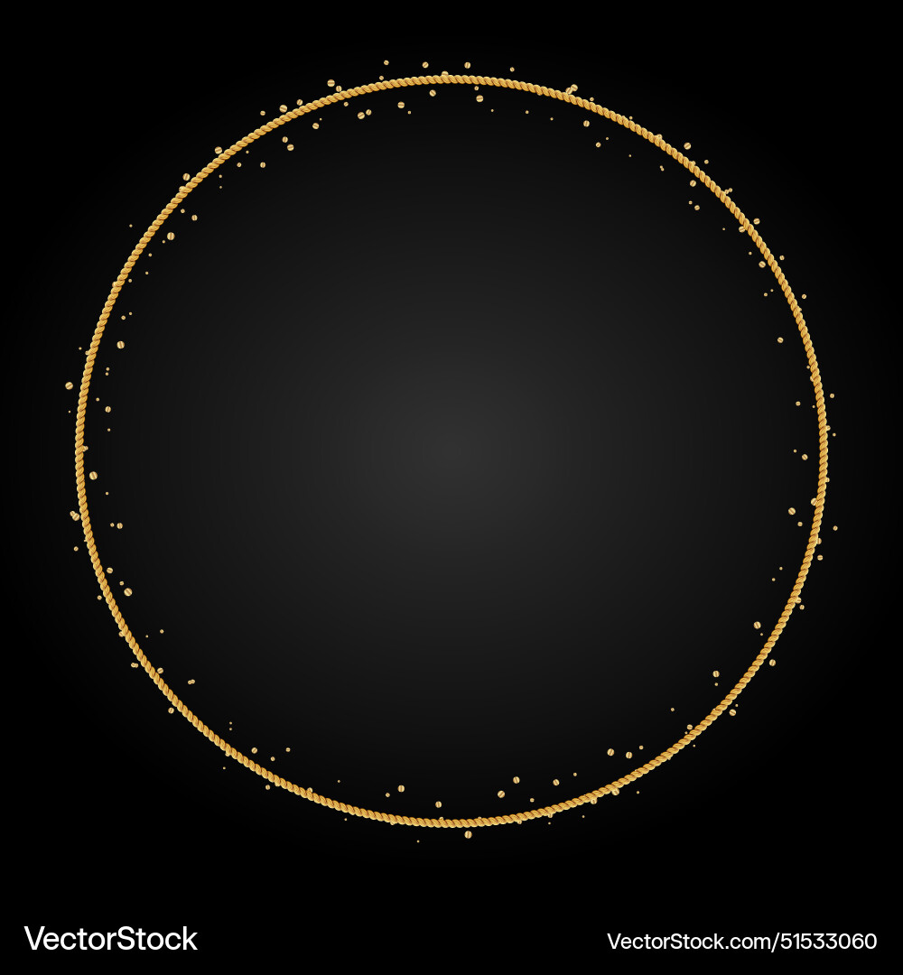 Gold twisted rope circle frame round rope border Vector Image
