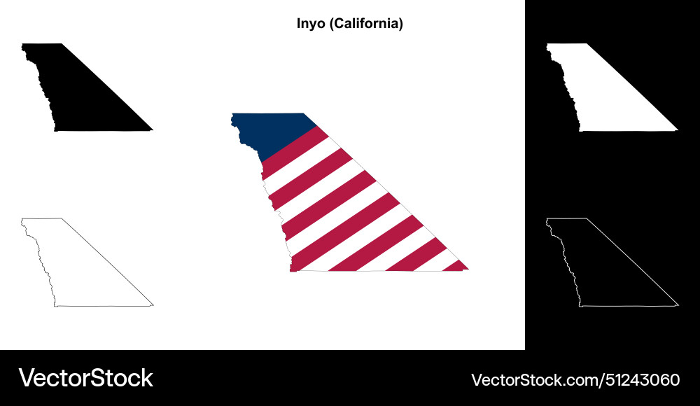 Inyo outline map Royalty Free Vector Image - VectorStock