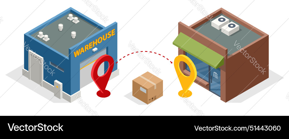 Isometric Logistics Warehouse Delivery Royalty Free Vector