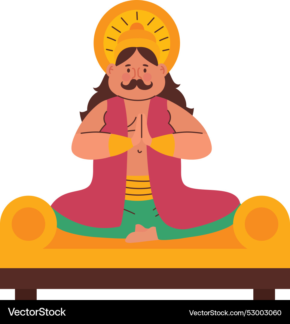 Mahabali kerala old king Royalty Free Vector Image