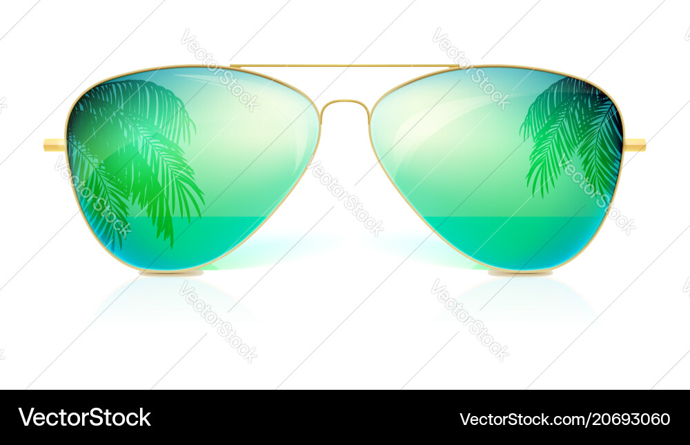 Realistic sunglasses classic shape in fine gold Vector Image