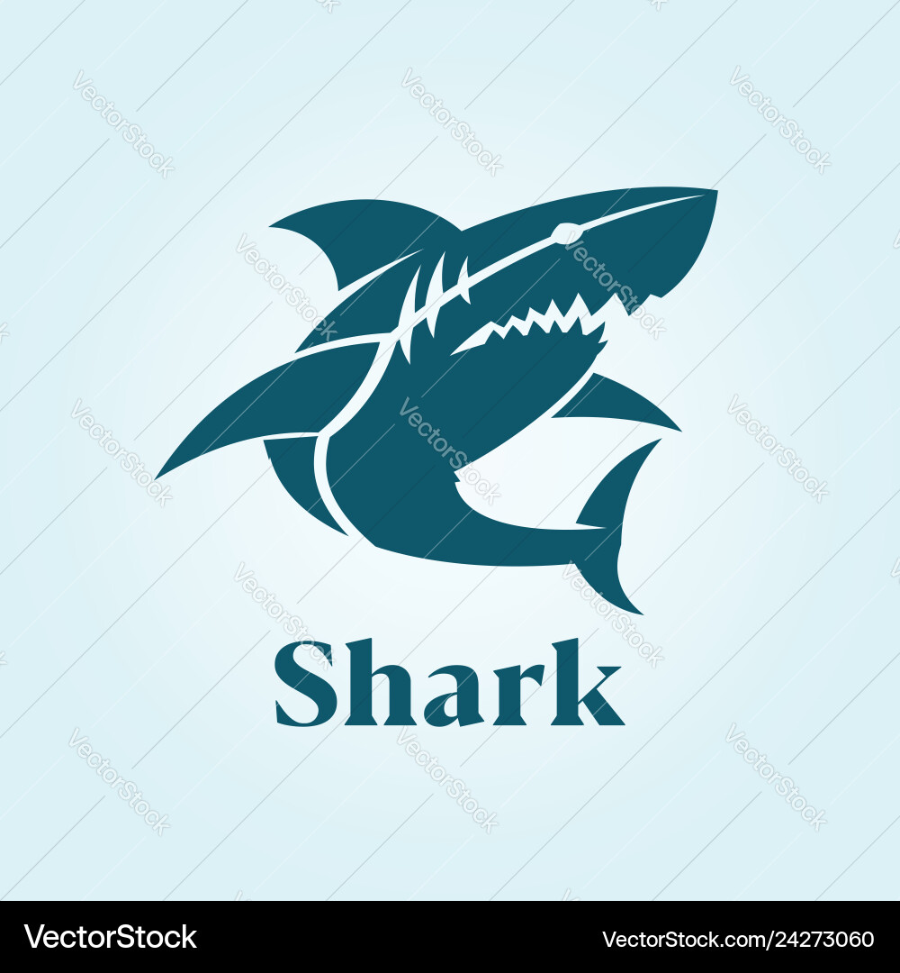 Shark side view silhouette character icon Vector Image