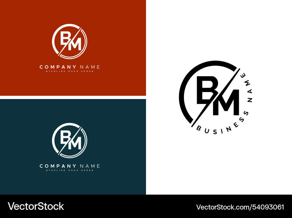 Bm minimal logo - simple business Royalty Free Vector Image