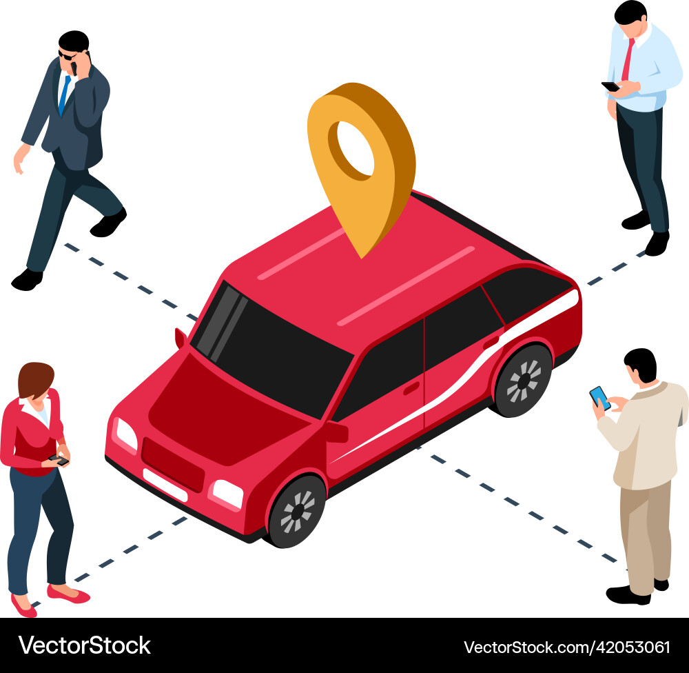 Car sharing composition Royalty Free Vector Image