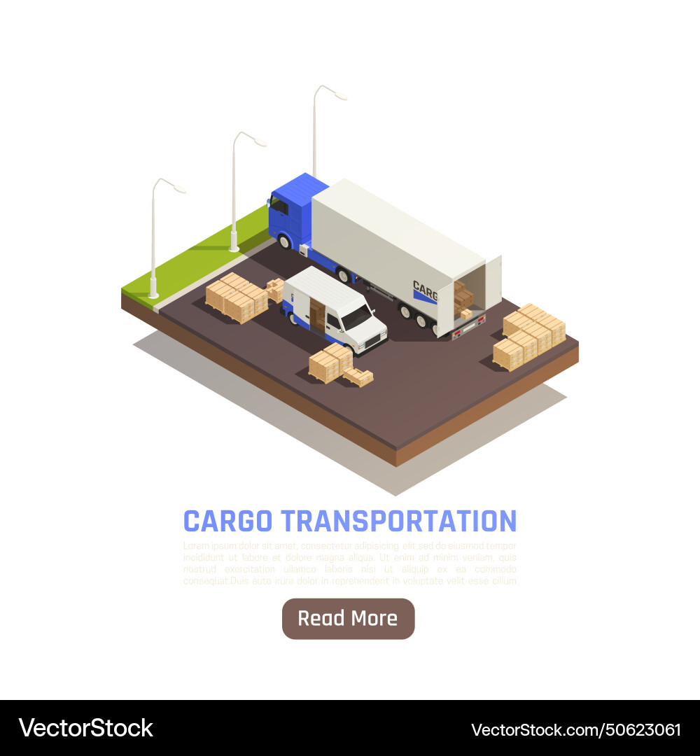 Cargo transportation parking background Royalty Free Vector