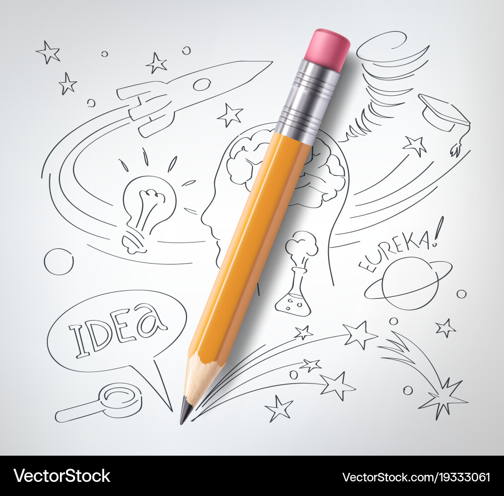 Education science concept pencil sketch Royalty Free Vector