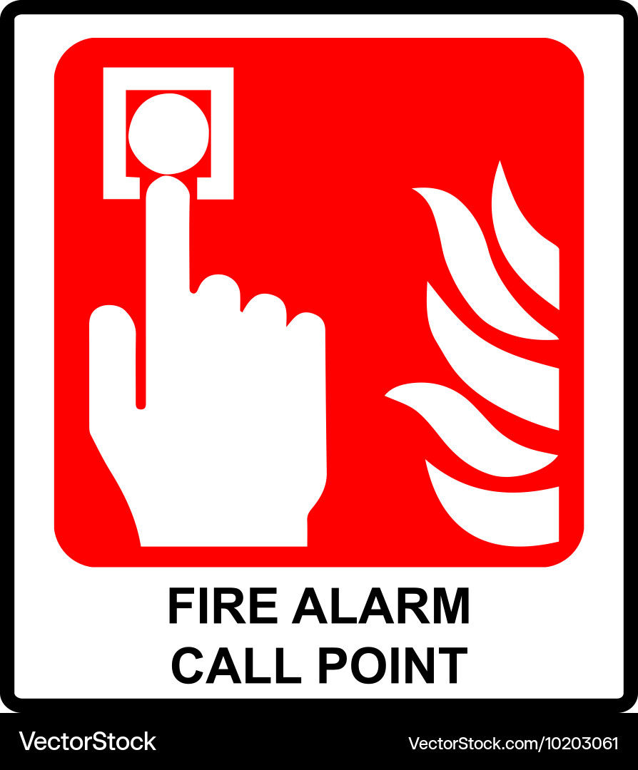 Fire alarm call point symbol emergency Royalty Free Vector
