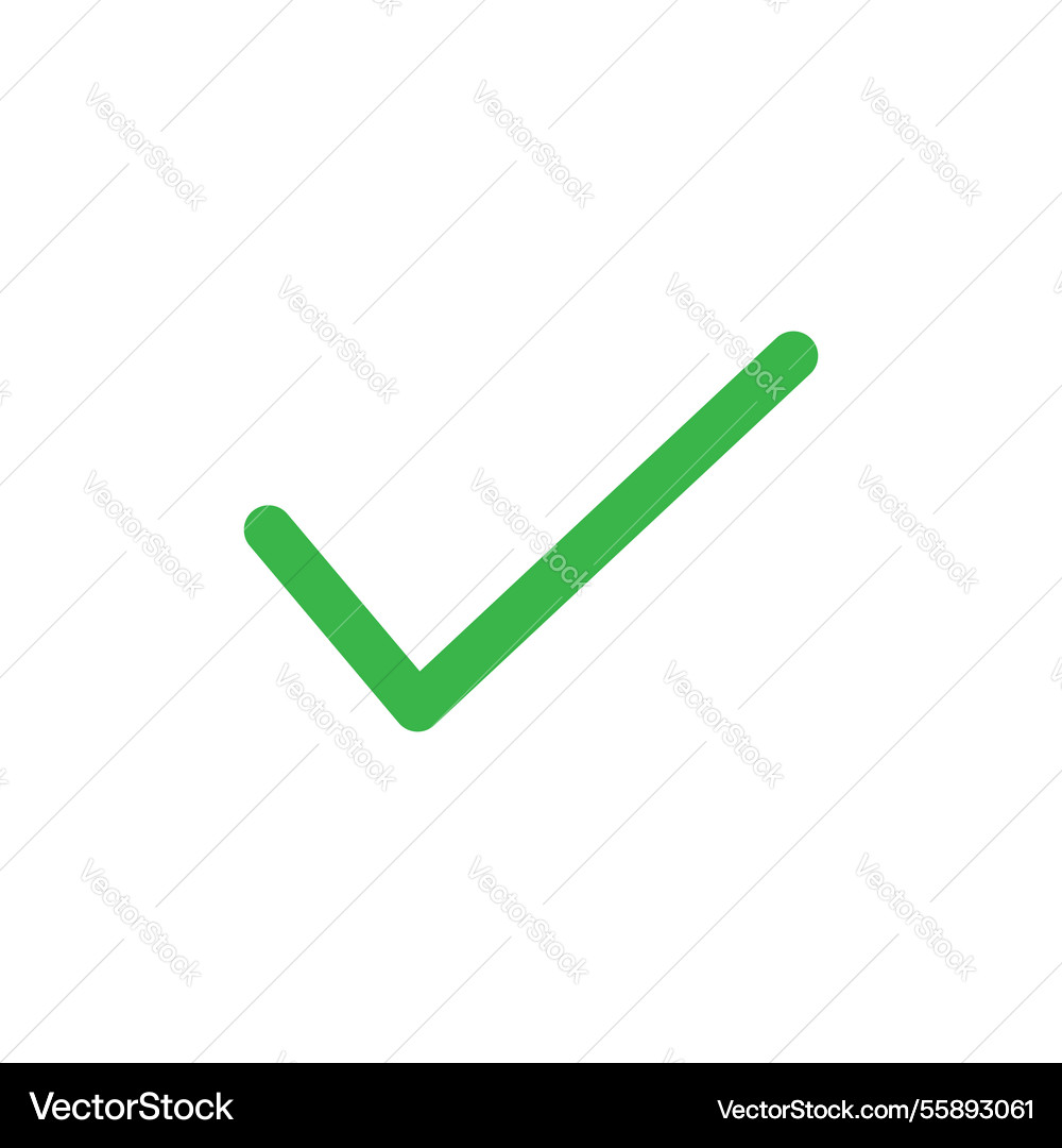 Green tick mark icon Royalty Free Vector Image