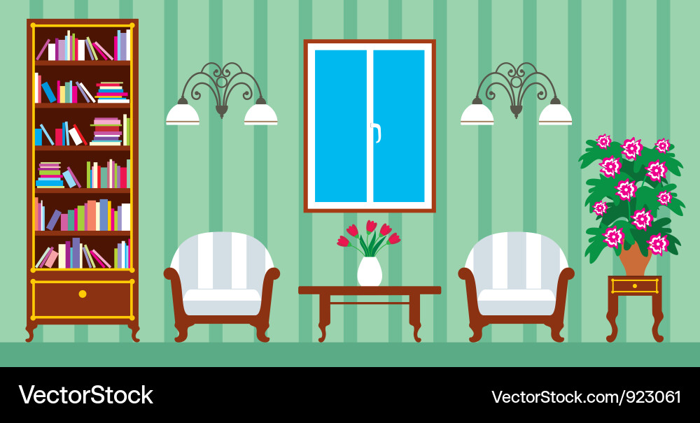 Living room Royalty Free Vector Image - VectorStock