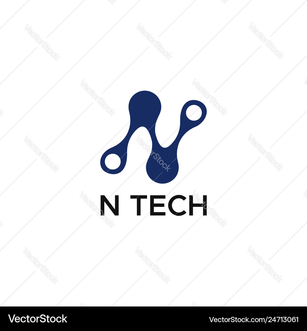 N technology logo Royalty Free Vector Image - VectorStock