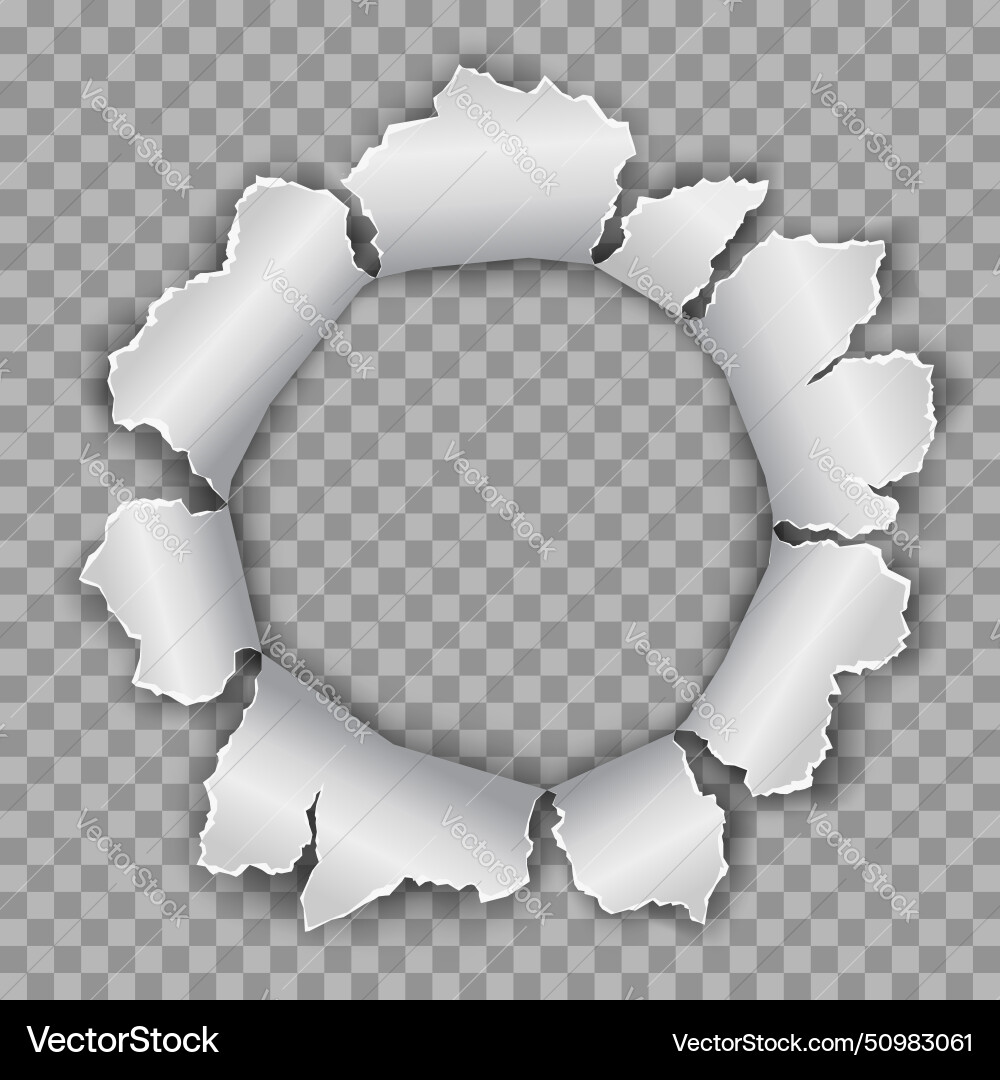 Round hole with ragged edges Royalty Free Vector Image