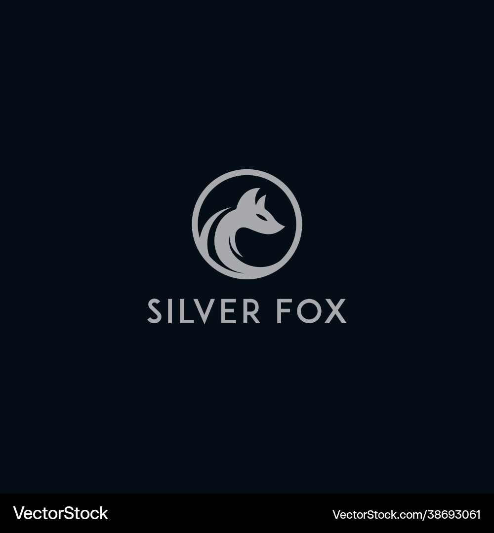 Silver Fox Logo - Elegant Emblem Royalty Free Vector Image