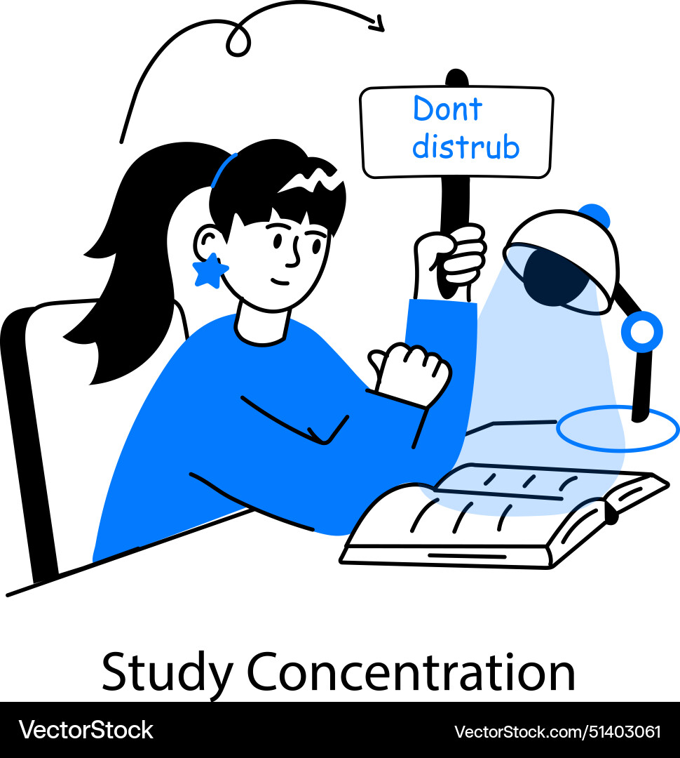 Study concentration Royalty Free Vector Image - VectorStock