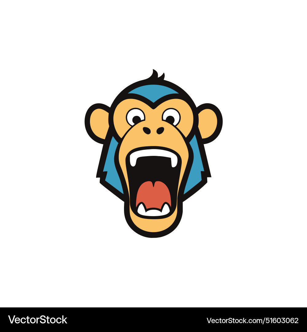 Baboon monkey screams icon Royalty Free Vector Image