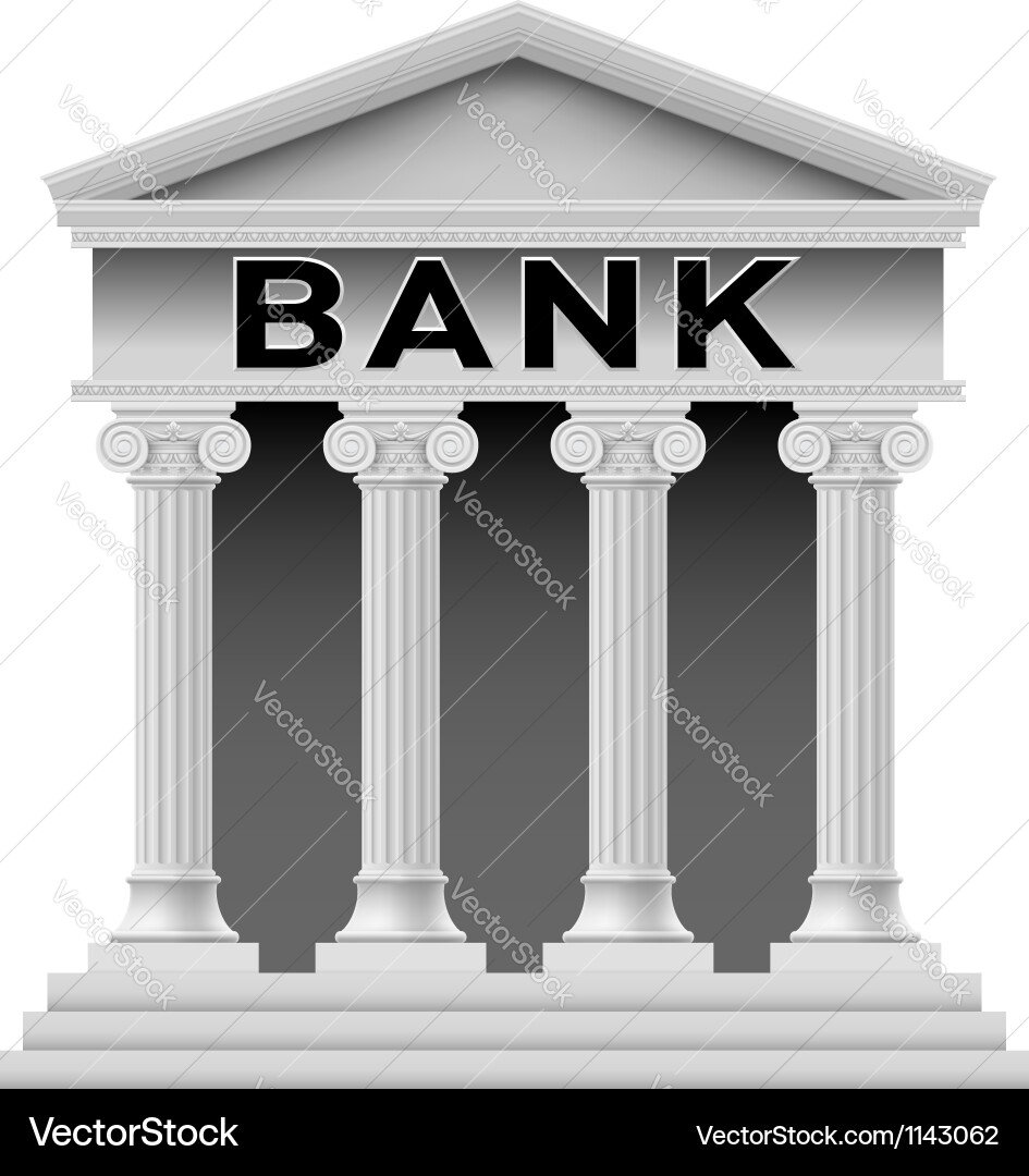 Bank building symbol Royalty Free Vector Image