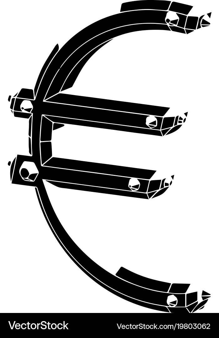 Black 3d model euros Royalty Free Vector Image