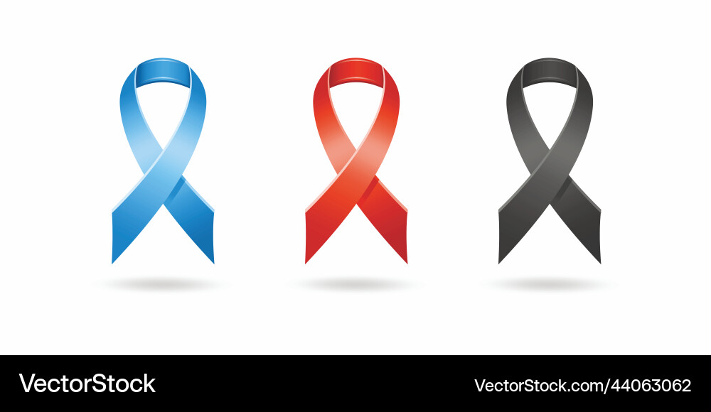 Blue red and black ribbon design icon Royalty Free Vector