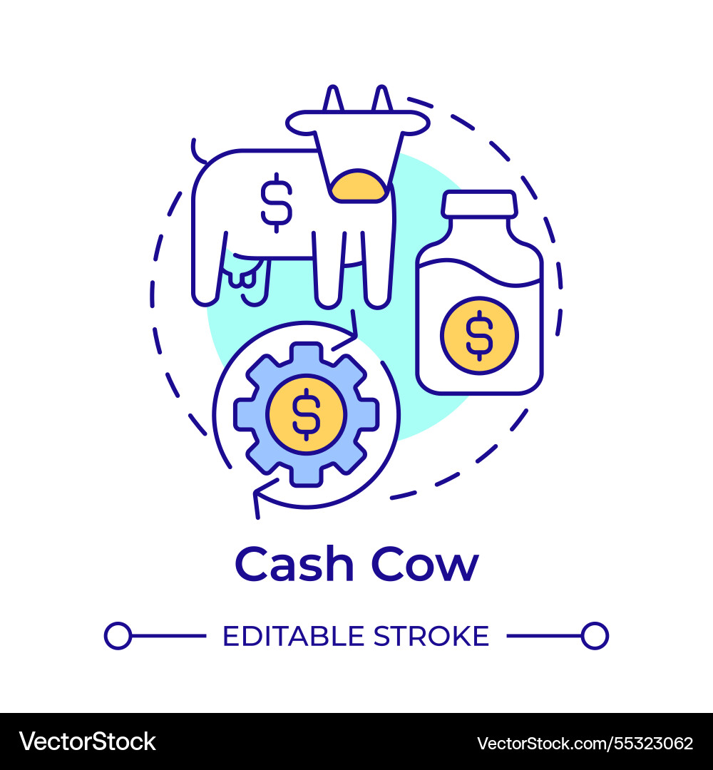 Cash cow multi color concept icon Royalty Free Vector Image