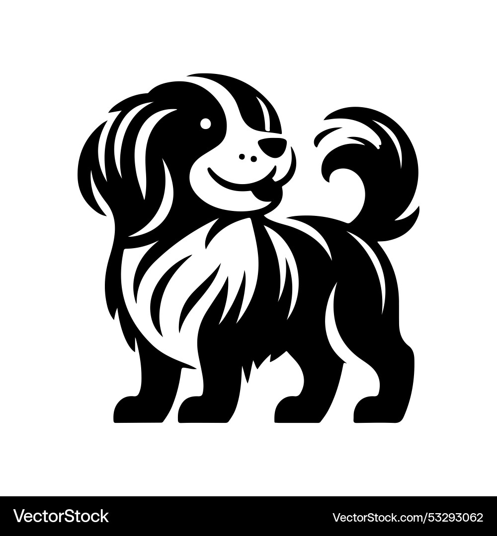 Charlie dog silhouette with white solid Royalty Free Vector