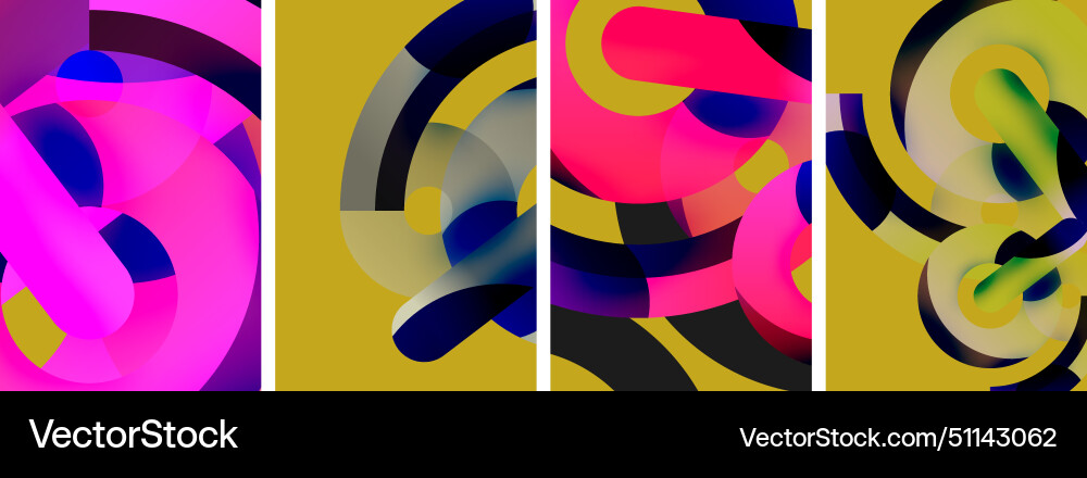 Circle geometric abstract posters Royalty Free Vector Image