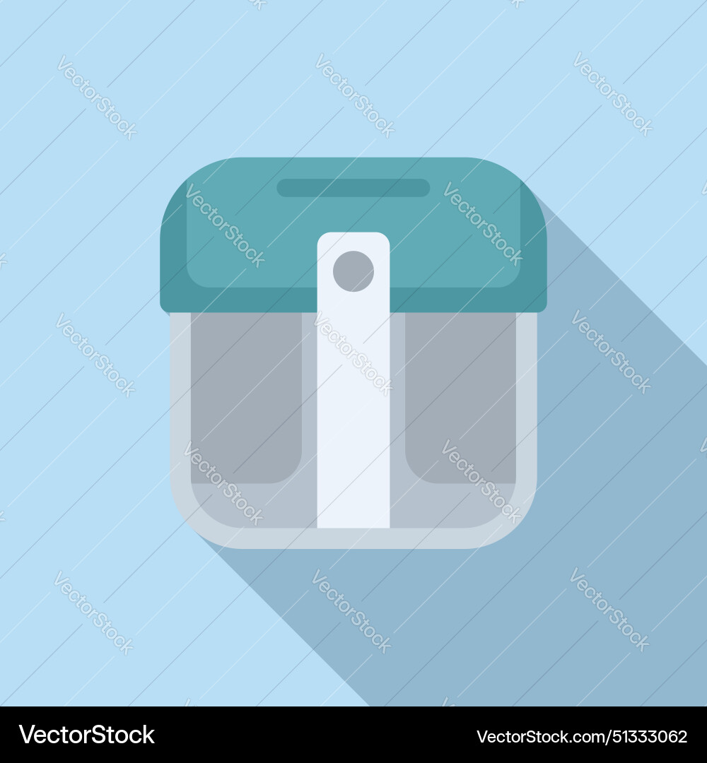 Flat design of plastic lunch box Royalty Free Vector Image