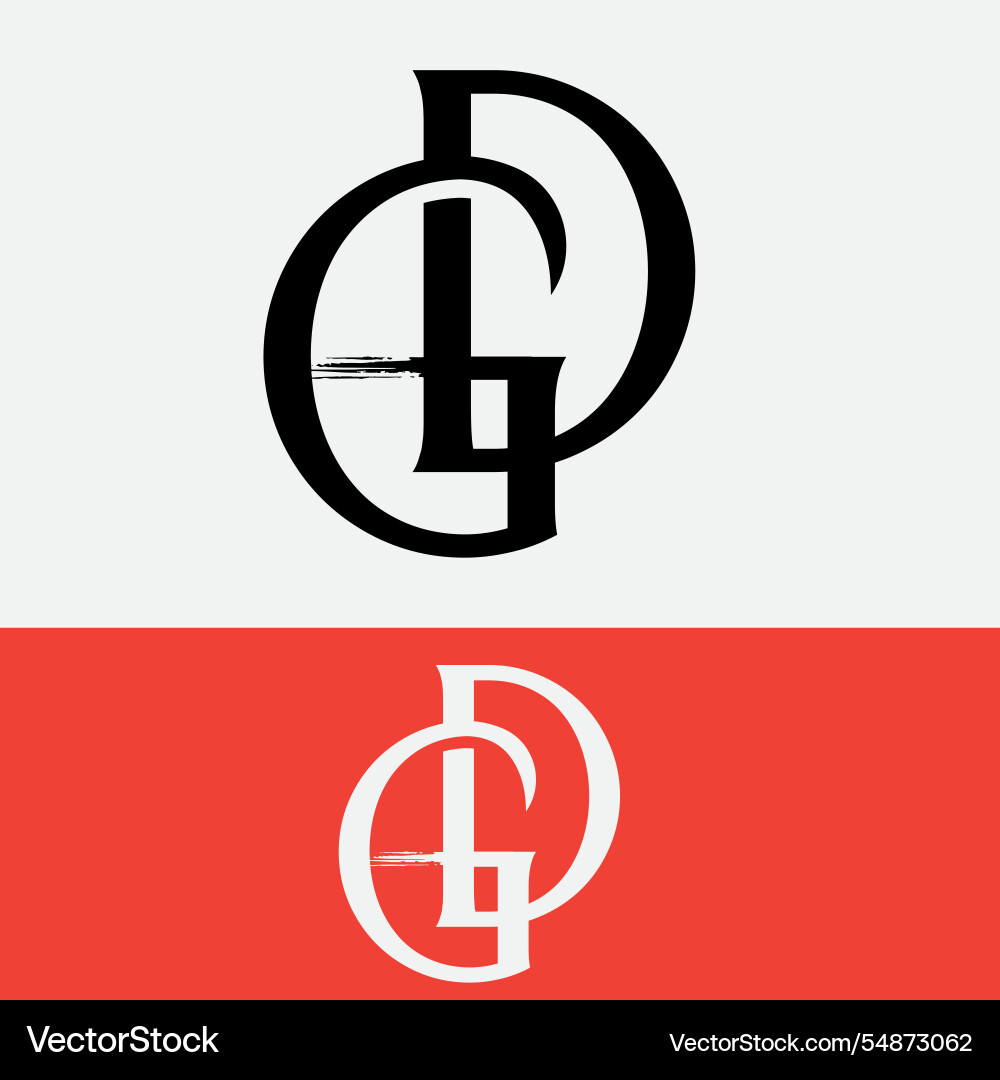 Gd symbol initial letter design monogram abstract Vector Image