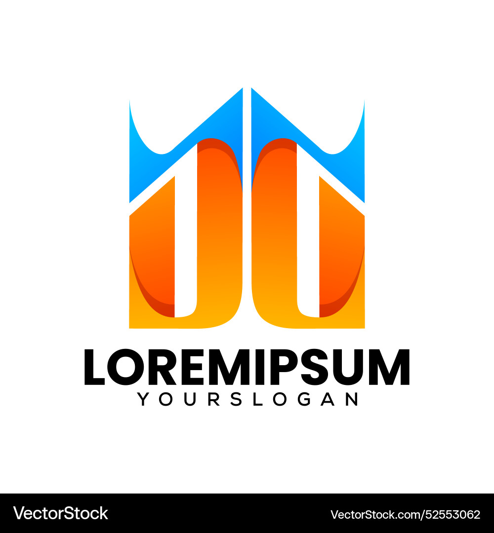 Initials letter double d logo design Royalty Free Vector